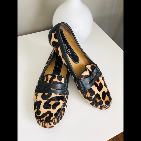 Vaneli | Shoes | Vaneli Cheetah Print Calf Hair Driving Penny Loafers ...